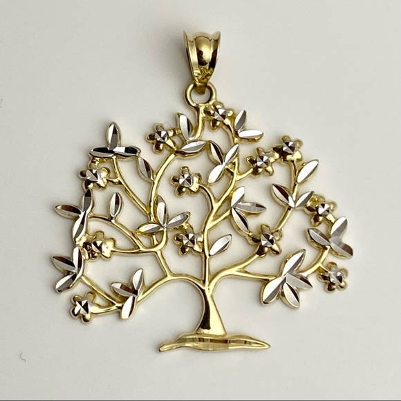 Jewelry | Solid 14k Gold Two Tone Family Tree Pendant Charm | Poshmark